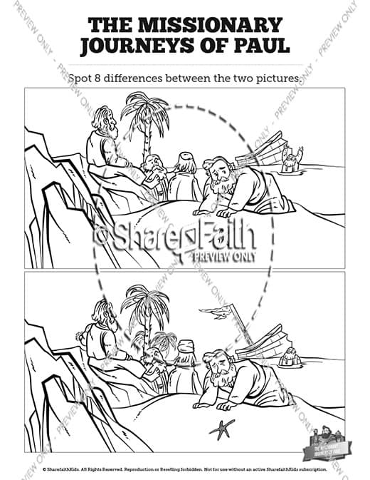 ShareFaith Media » Paul’s Missionary Journeys Sunday School Crossword ...