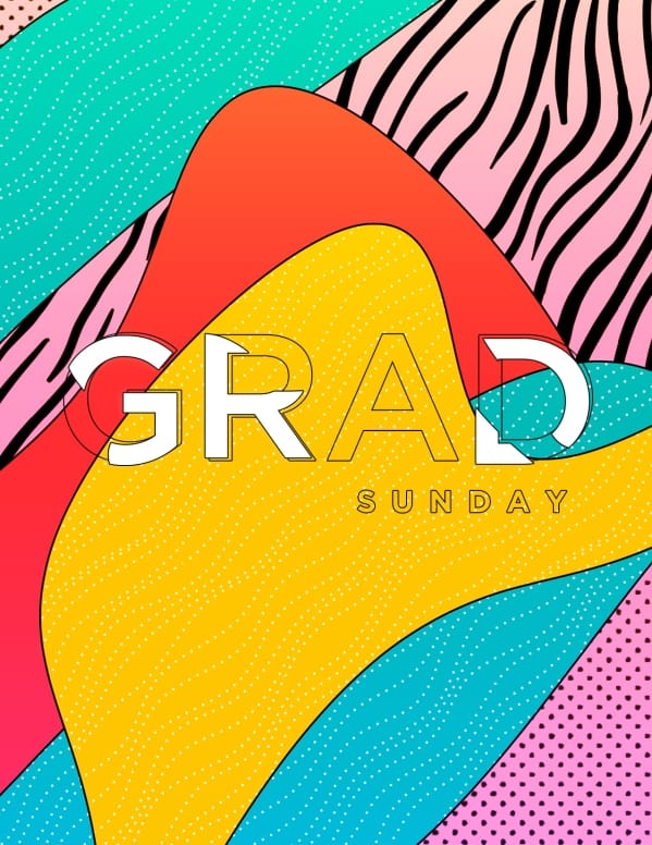 Graduation Sunday Abstract Trifold Bulletin Design – ShareFaith Media