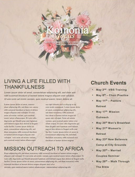 ShareFaith Media » Mother’s Day Flowers Church Bifold Bulletin ...