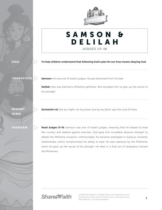 ShareFaith Media » Samson and Delilah Kids Spot The Difference ...