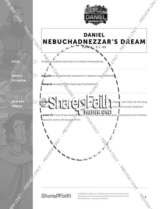 Daniel 2 Nebuchadnezzar’s Dream Sunday School Coloring Pages ...