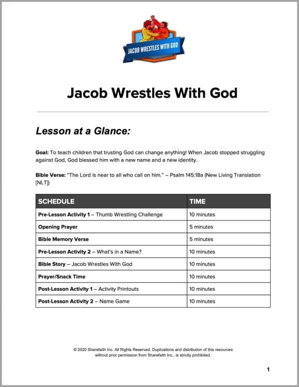 ShareFaith Media » Genesis 32 Jacob Wrestles with God Preschool ...