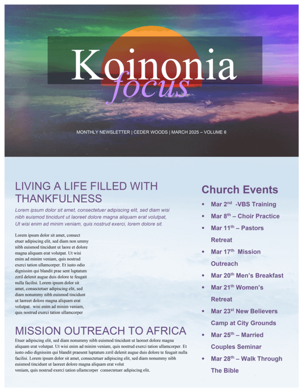 New Every Morning: Bifold Bulletin Cover – ShareFaith Media
