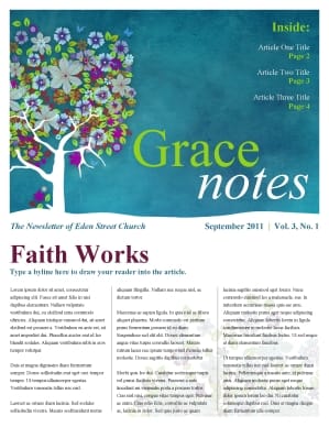 Blossom Tree Church Newsletter Template – ShareFaith Media