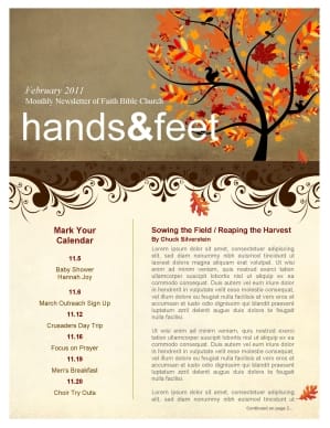 Tree in Autumn Church Newsletter Template – ShareFaith Media