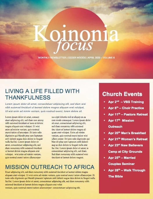 Easter Sunrise Newsletter Template – ShareFaith Media