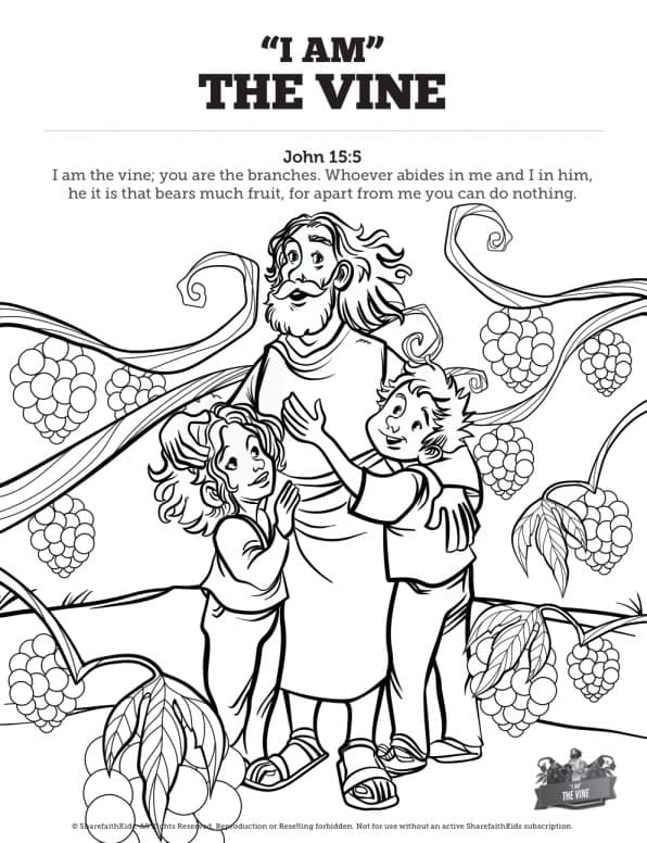 John 15 I Am The Vine Sunday School Coloring Pages ShareFaith Media John 15 I Am The Vine Sunday School Coloring Pages ShareFaith Media