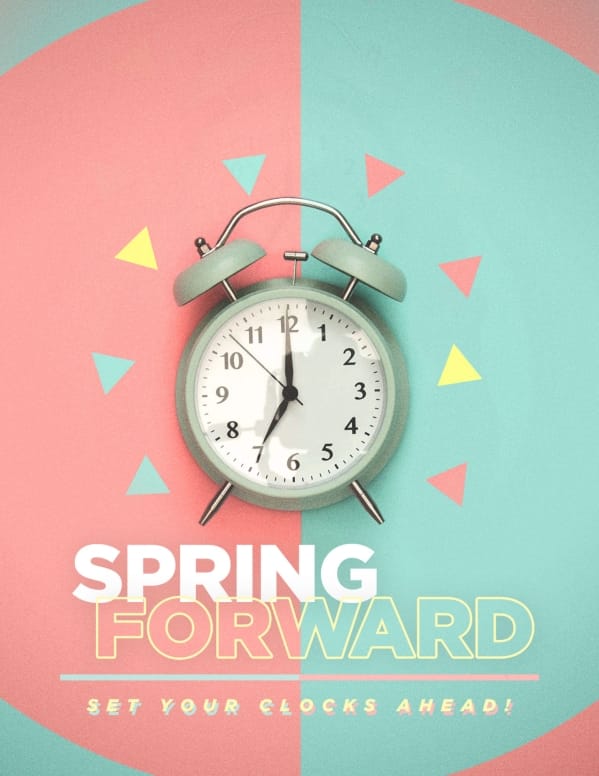 Spring Forward Alarm Clock Flyer Template – ShareFaith Media