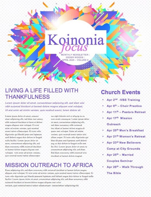 Church Easter Service Newsletter – ShareFaith Media