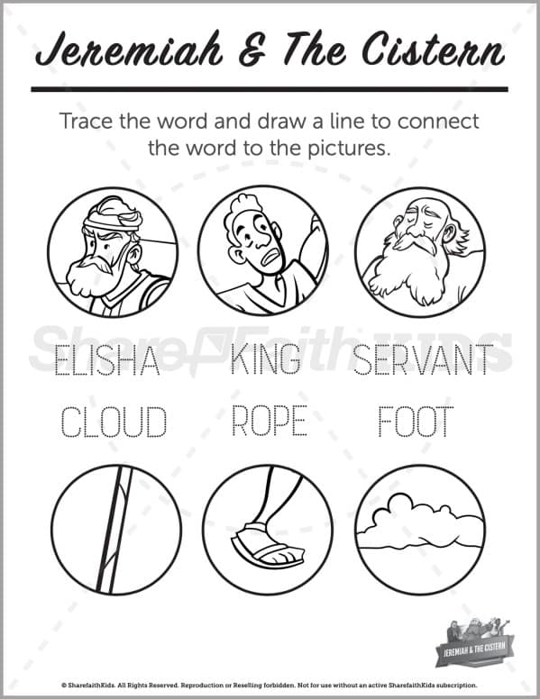 Jeremiah 38 The Prophet Jeremiah Preschool Word Picture Match ...