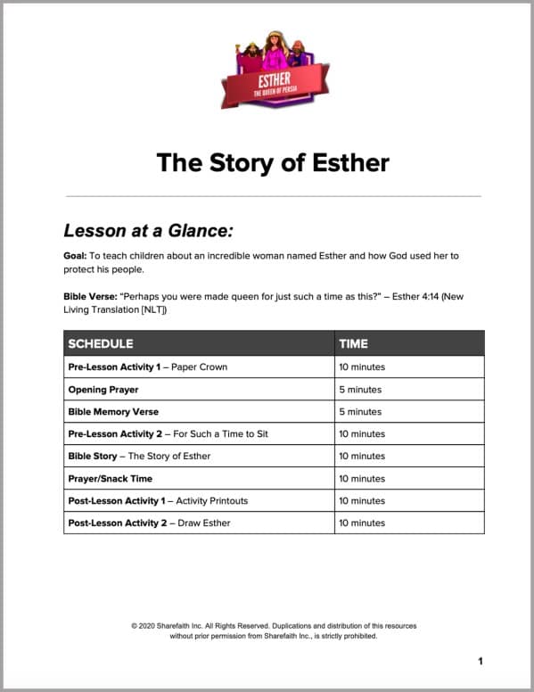 ShareFaith Media » The Story of Esther Preschool Curriculum ...