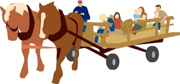Horse Drawn Hayride Clipart
