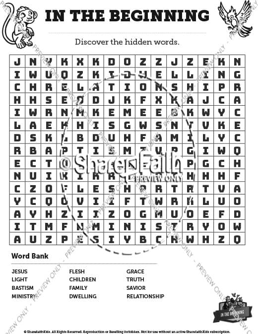 1 John In the Beginning: Word Search – ShareFaith Media