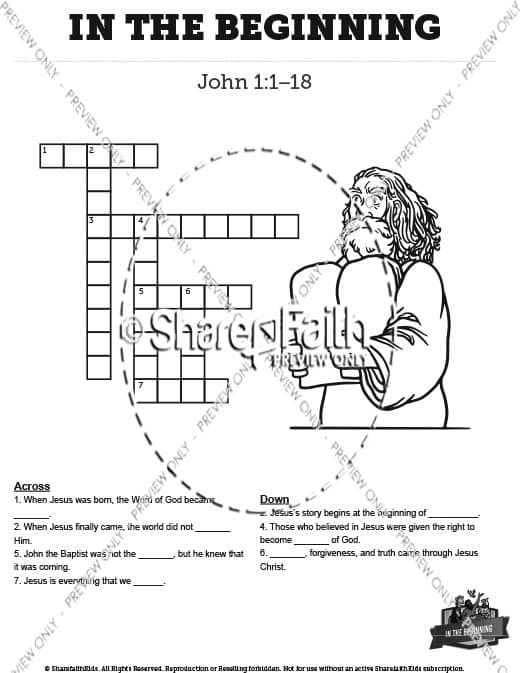 ShareFaith Media » 1 John In the Beginning: Crossword Puzzle ...