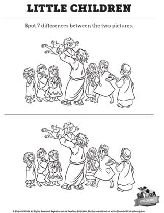 coloring page of jesus and the little children