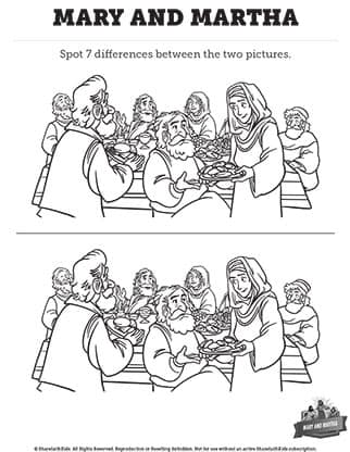 free coloring pages mary and martha