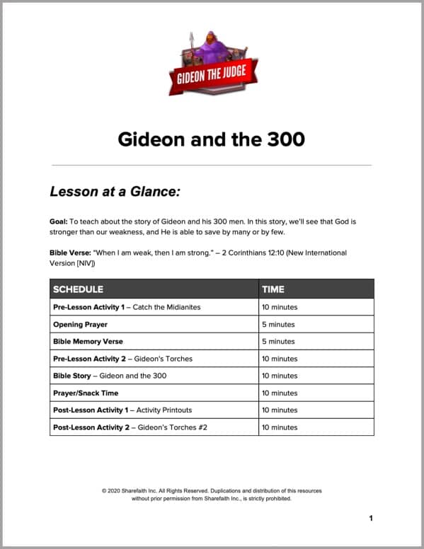 ShareFaith Media » Judges 6 Gideon and the 300 Preschool Curriculum ...