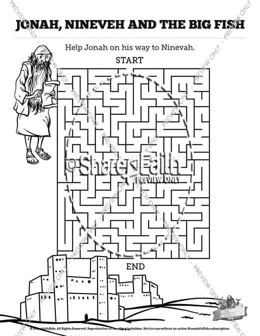 ShareFaith Media » Jonah And The Whale Bible Mazes – ShareFaith Media