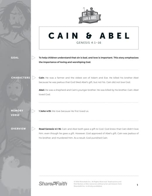 ShareFaith Media » Cain and Abel Sunday School Curriculum – ShareFaith ...
