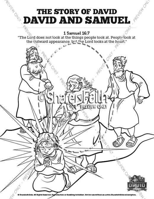 ShareFaith Media » 1 Samuel 16 David and Samuel Sunday School Coloring ...