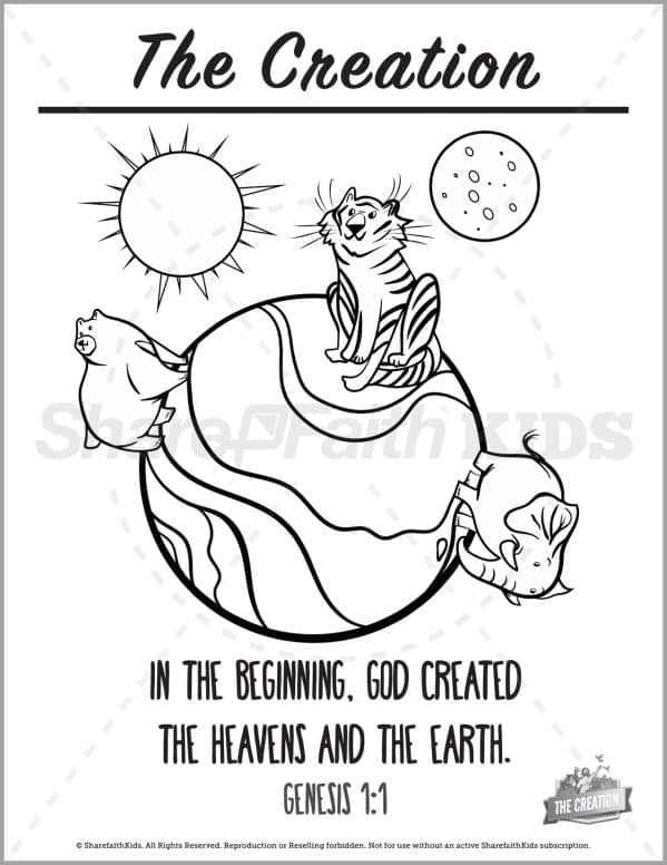 ShareFaith Media » Genesis 1 The Creation Story Preschool Coloring ...
