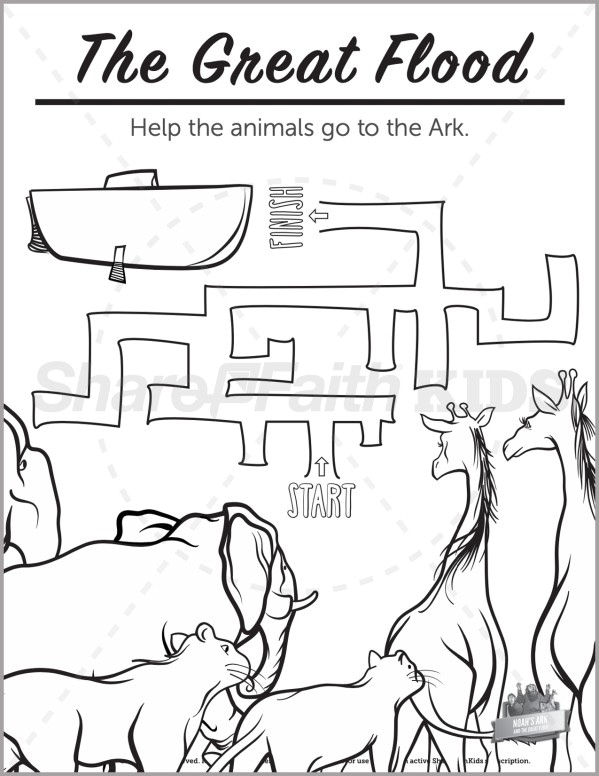 ShareFaith Media » Genesis 10 Noahs Ark Preschool Mazes – ShareFaith Media
