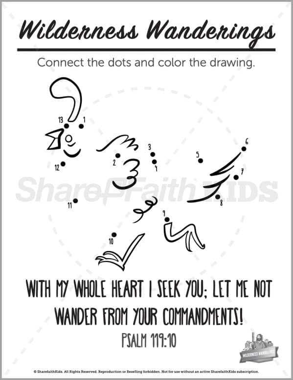 ShareFaith Media » Exodus Wilderness Wanderings Preschool Dot to Dot ...