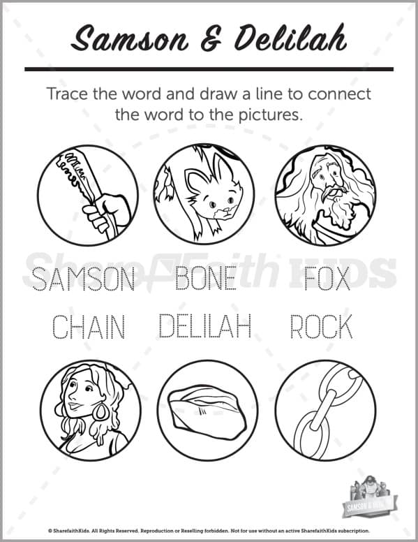 ShareFaith Media » Judges 16 Samson and Delilah Preschool Word Picture ...