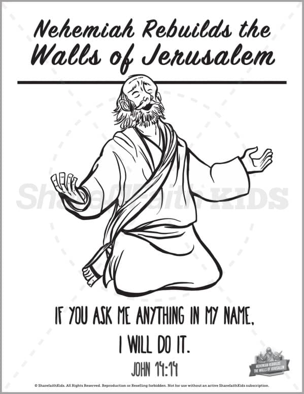 ShareFaith Media » The Story of Nehemiah Preschool Coloring Pages ...