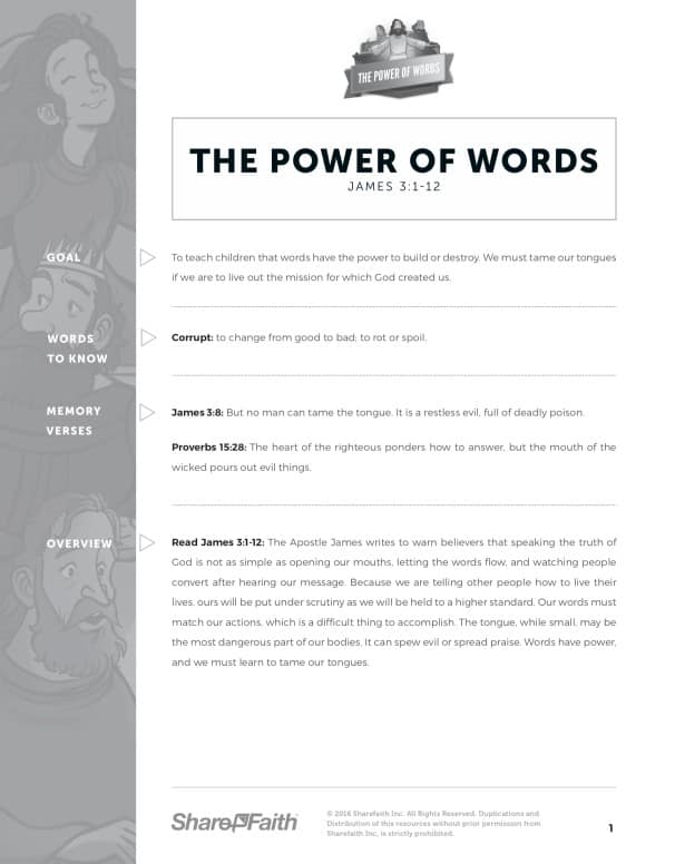 ShareFaith Media » James 3 The Power of Words Curriculum – ShareFaith Media