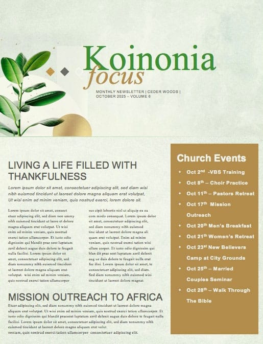 ShareFaith Media » Let’s Grow Together Church Newsletter Template ...