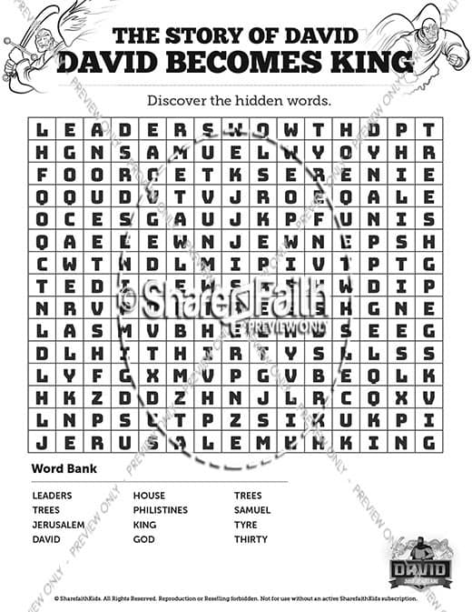 ShareFaith Media » 2 Samuel 5 David Becomes King Bible Word Search ...