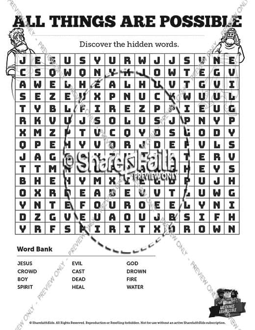 ShareFaith Media » Mark 9 All Things Are Possible Bible Word Search ...