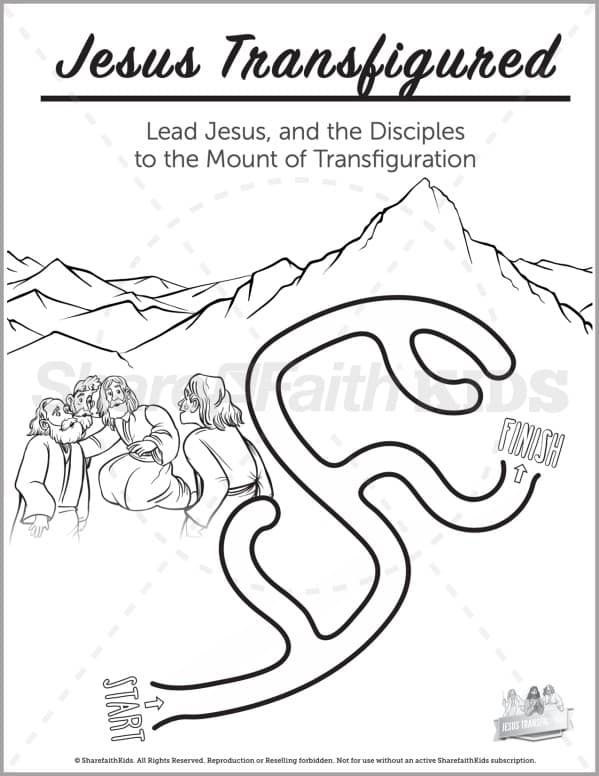 ShareFaith Media » Matthew 17 The Transfiguration Preschool Mazes ...
